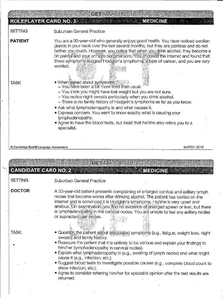 OET Speaking 1 | PDF