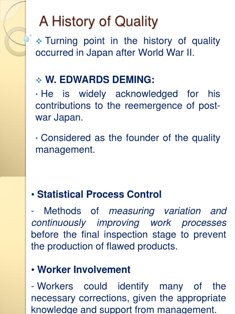 History of Quality Management Evolution | PDF