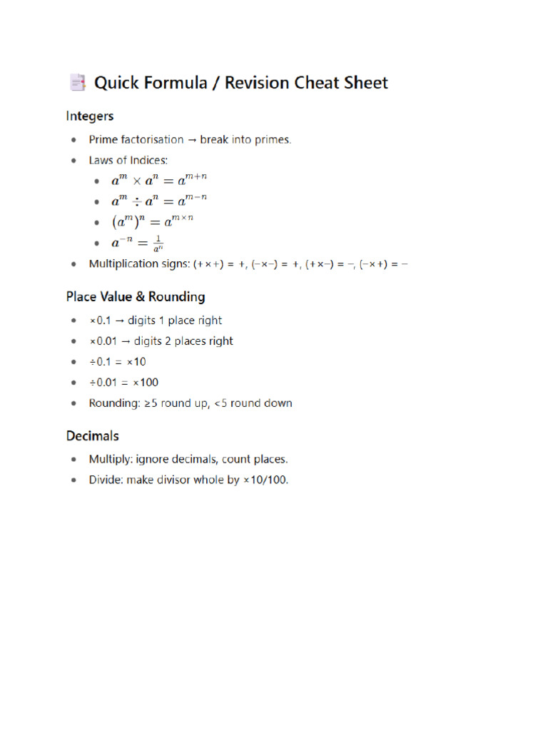 Math Exam Revision-2 | PDF