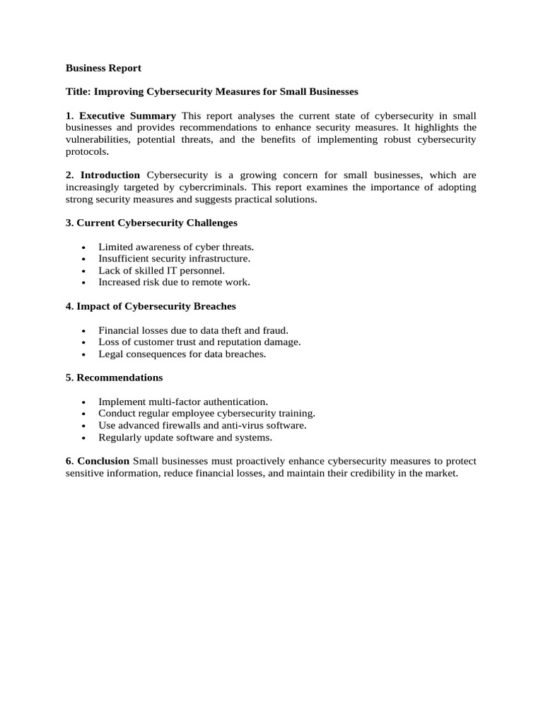 Business Report and Proposal | PDF | Security | Computer Security