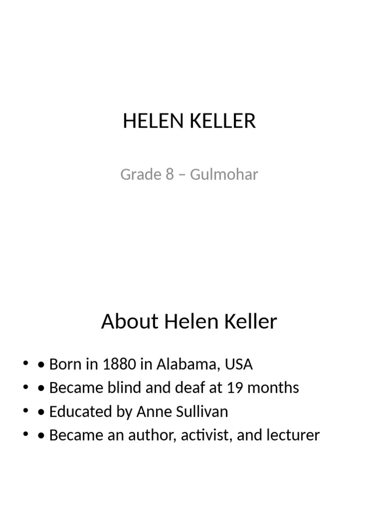Helen Keller: A Journey of Triumph | PDF