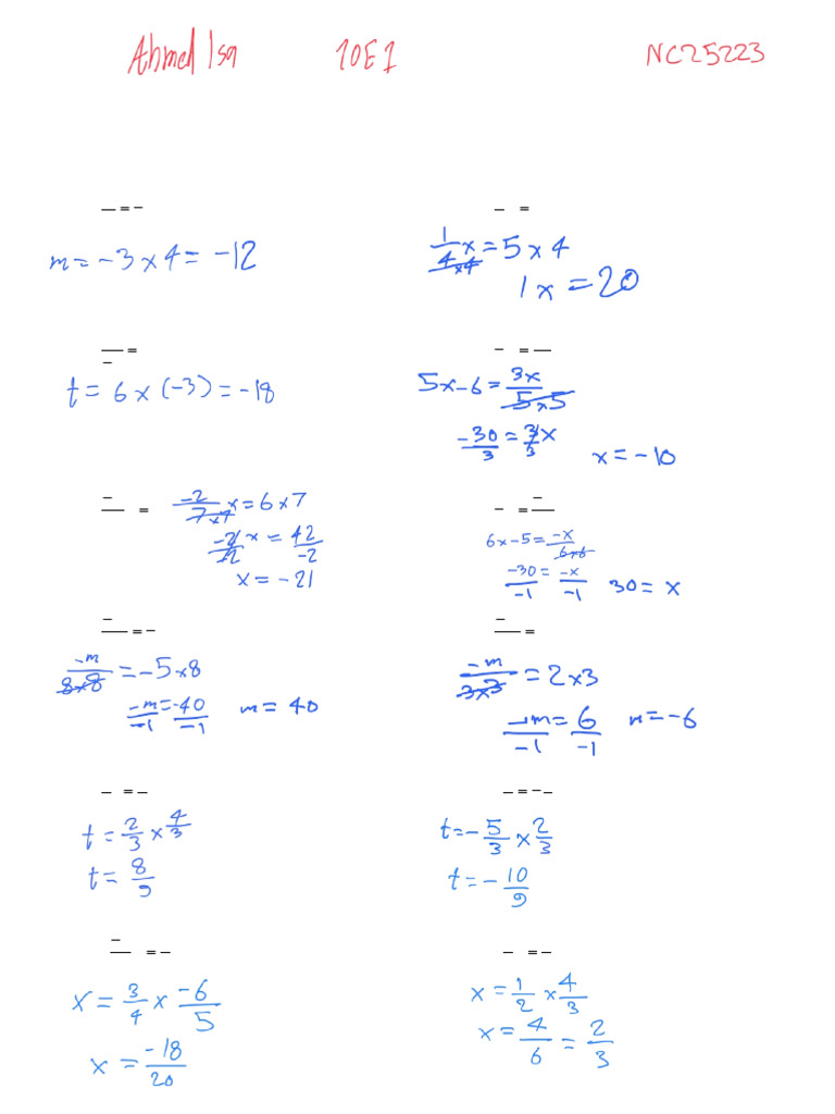 Worksheet+11+ +Solving+Linear+Equations | PDF
