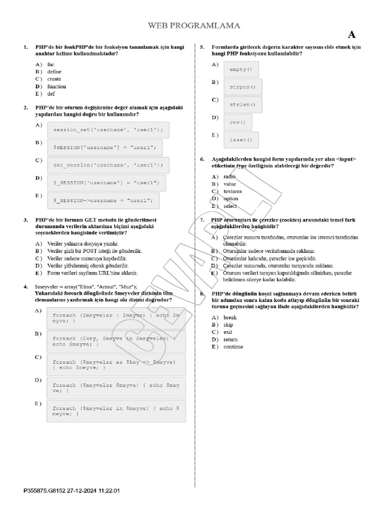 Web Programlama 2024 | PDF