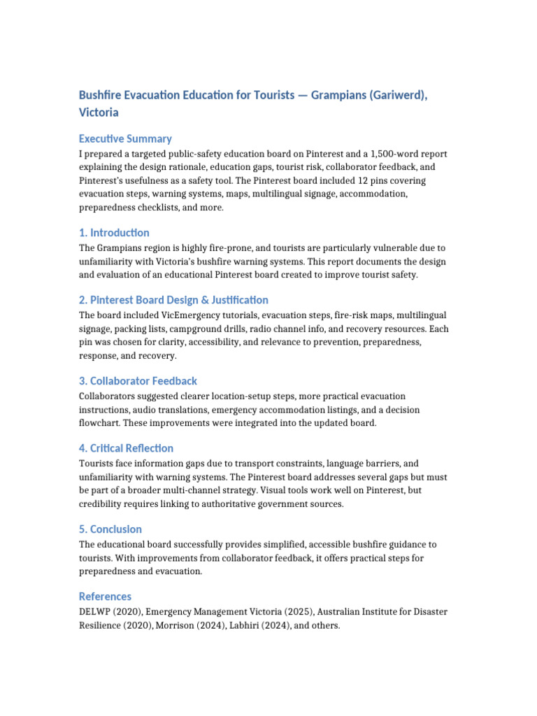 Bushfire Evacuation Report v2 | PDF