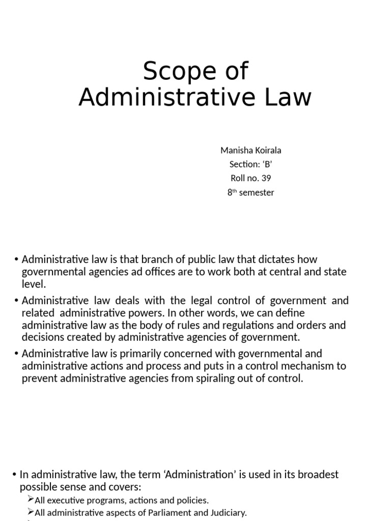 Understanding the Scope of Administrative Law | PDF | Administrative ...