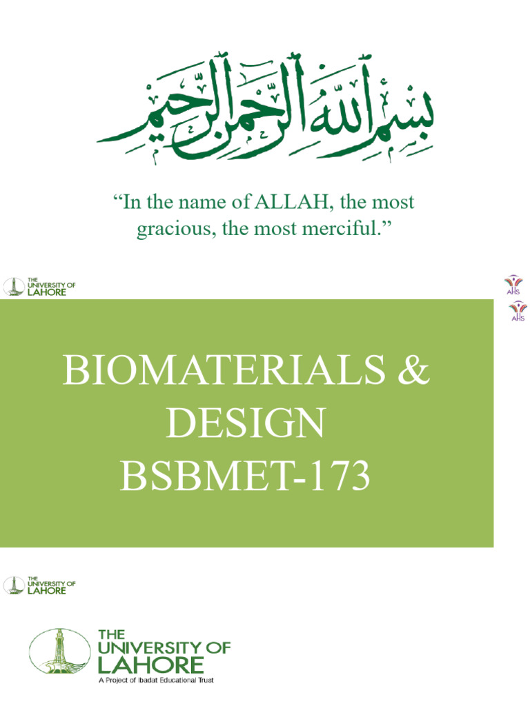 Biomaterials and Design Overview | PDF | Ion | Polymers