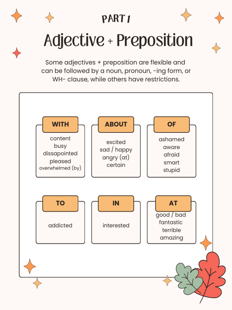 Flexible Adjectives with Prepositions | PDF