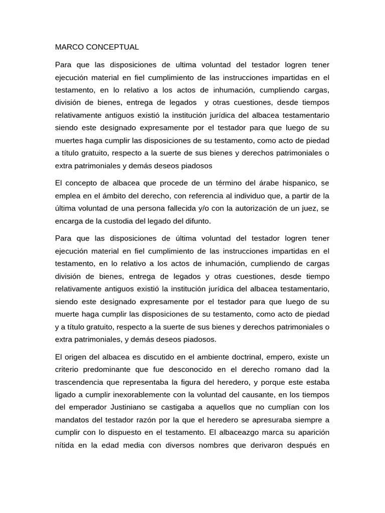 Albacea Testamentario: Definición y Función | PDF | Albacea | Herencia