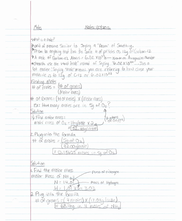 Moles Notes | PDF
