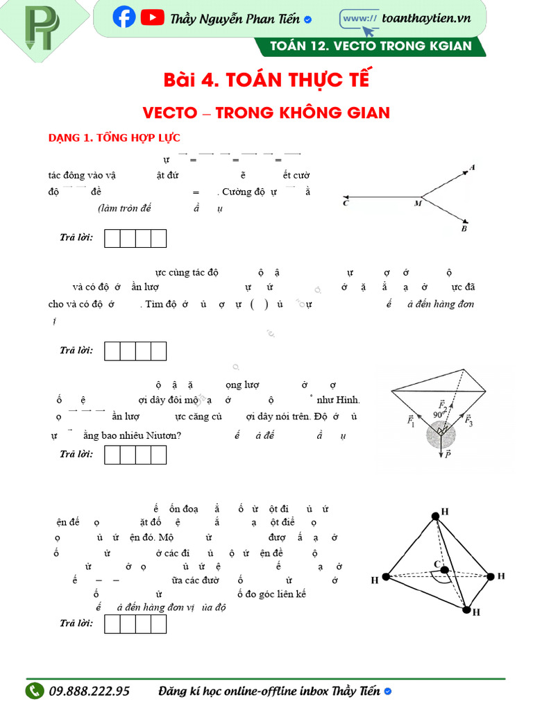 Bài 4. Toán Thực Tế Vecto | PDF