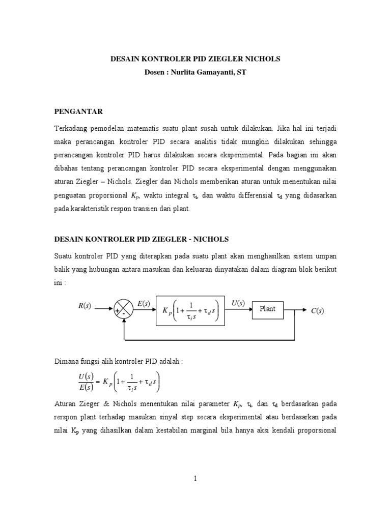 6g Desain Kontroler Pid Ziegler Nichols Pdf
