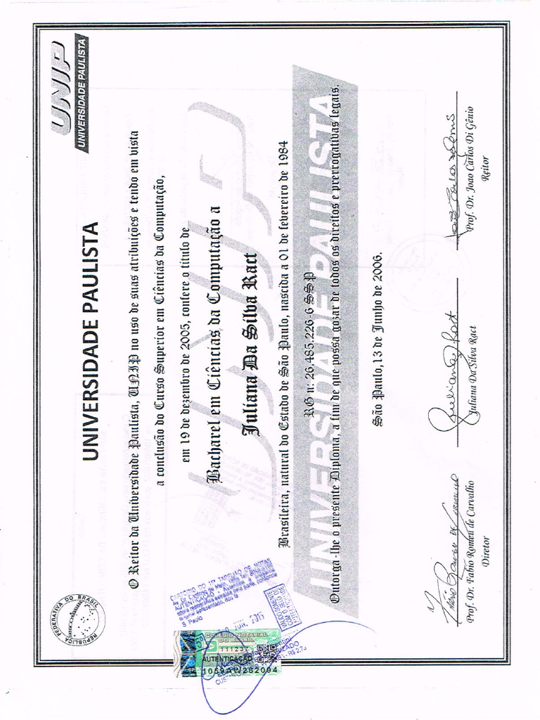 Diploma Autc Unip JU14062015-1 | PDF