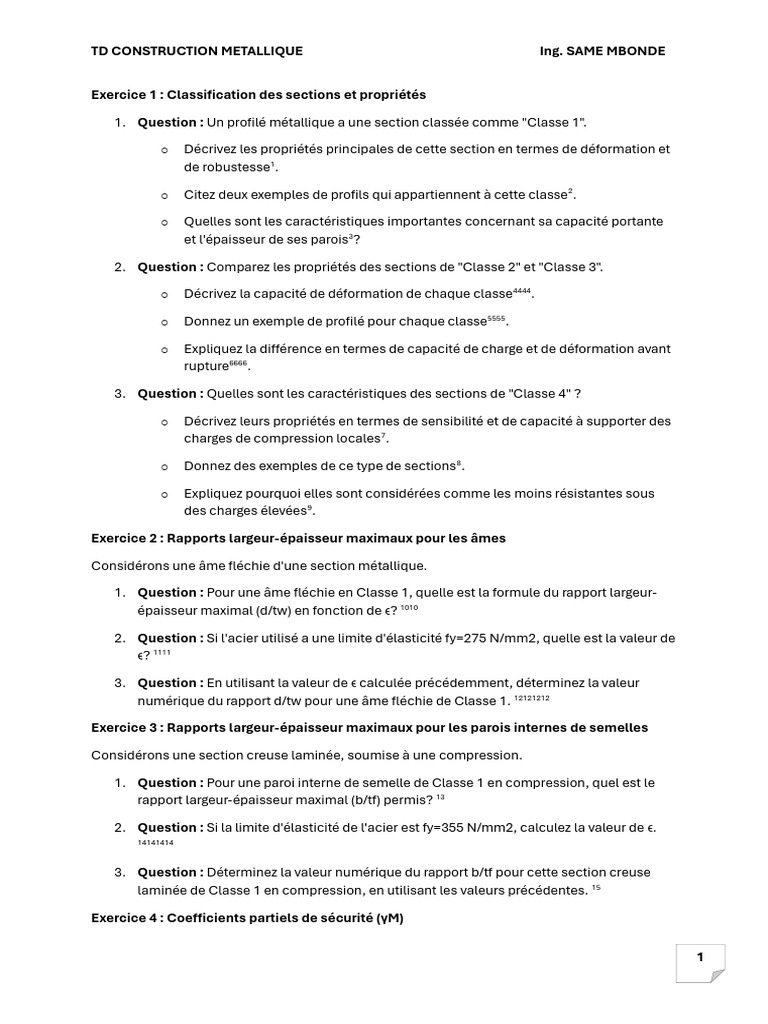 Propriétés des Sections Métalliques en Construction | PDF | Résistance ...