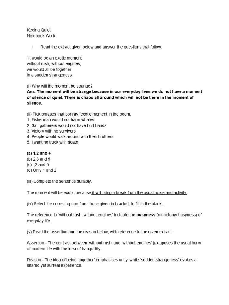 Keeping Quiet - Notebook Work | PDF | Silence