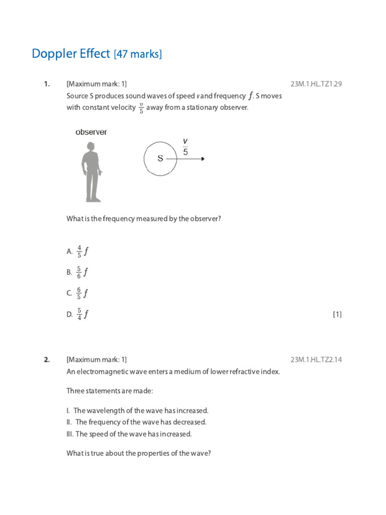 Doppler Effect | PDF | Waves | Wavelength