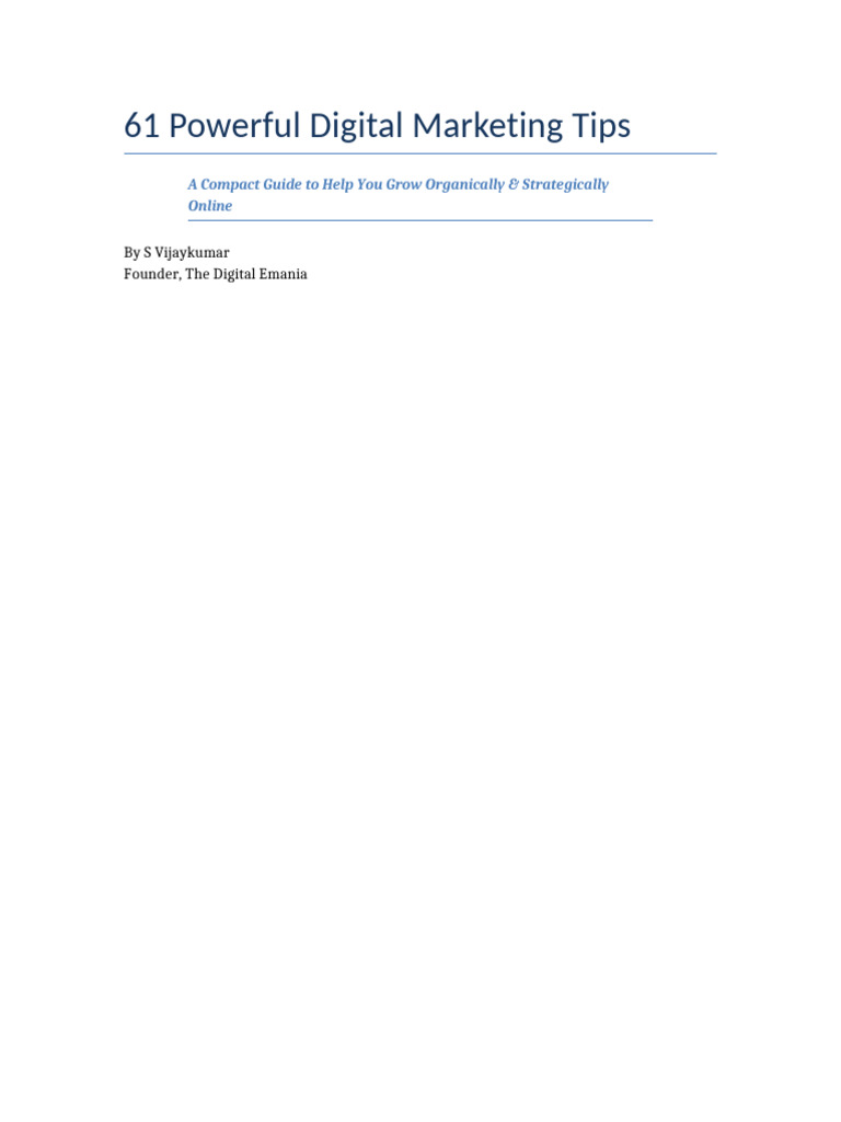 61 Digital Tips Complete eBook | PDF | World Wide Web | Internet & Web