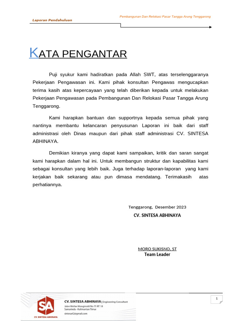 001 Laporan Pendahuluan RP 2023 | PDF