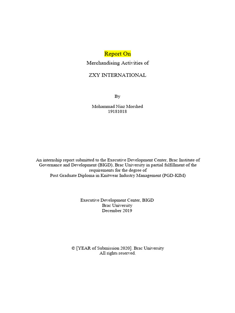 BIGD Internship Report | PDF | Non Tariff Barriers To Trade | Retail