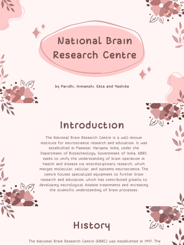 National Brain Research Centre Overview | PDF | Neuroscience | Psychology
