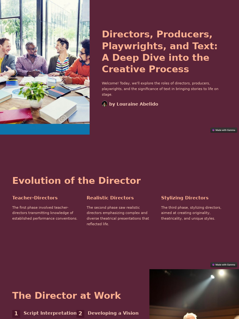 Directors Producers Playwrights and Text A Deep Dive Into The Creative ...