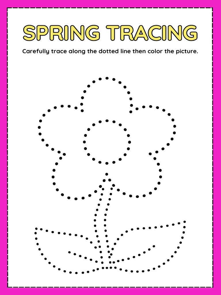 Spring Tracing and Coloring Activity | PDF