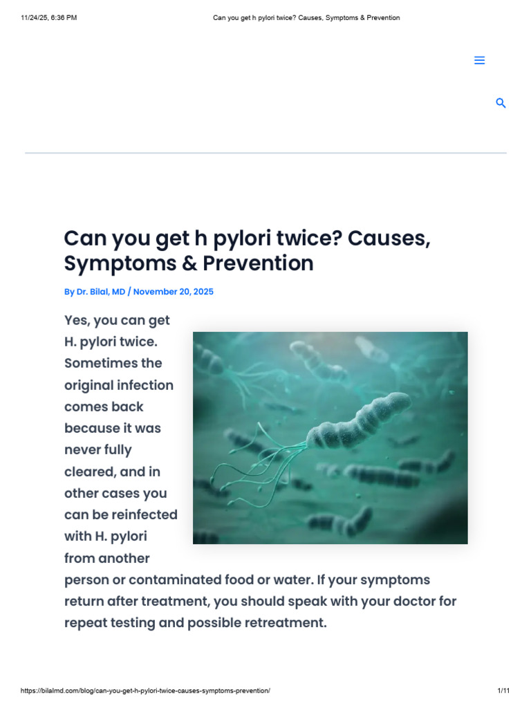 H. Pylori: Causes, Symptoms & Risks | PDF | Diseases And Disorders ...