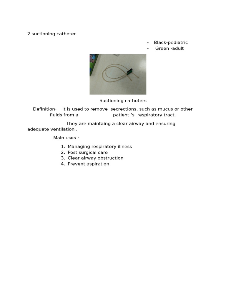 2 Suctioning Catheter | PDF