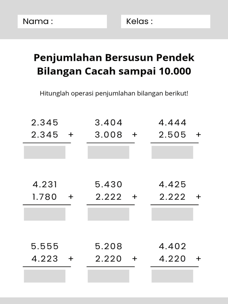 LKPD Penjumlahan | PDF