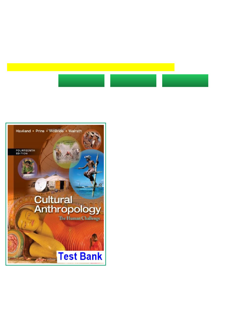 Anthropology The Human Challenge 14th Edition Haviland Test Bank full ...