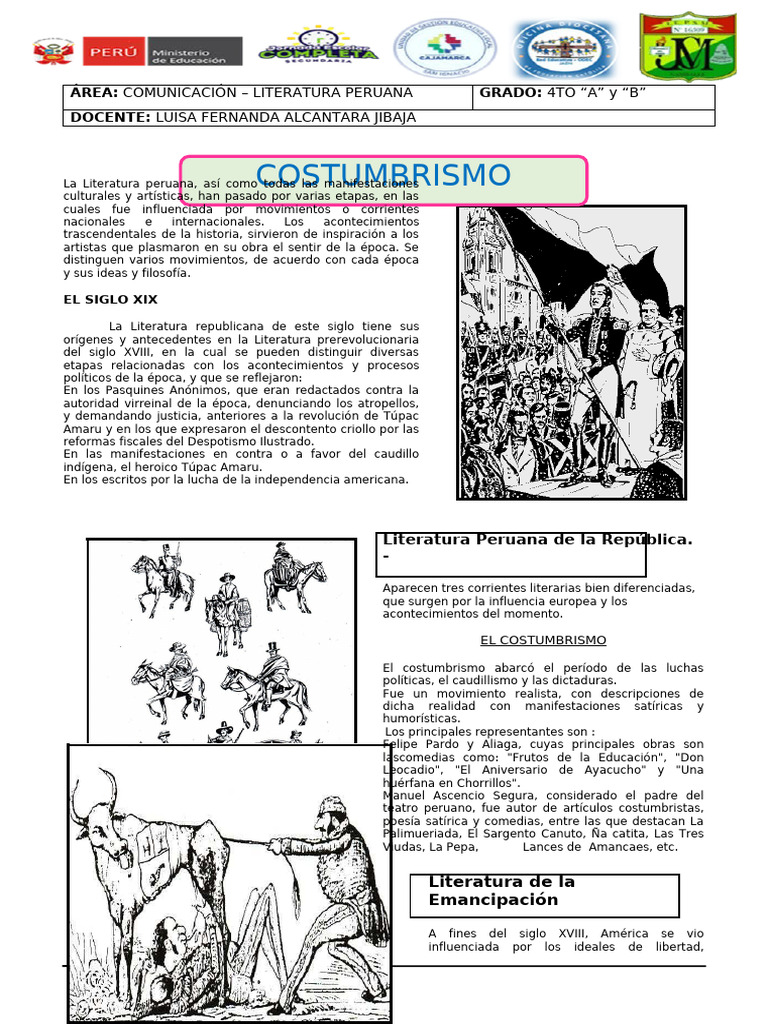 El Costumbrismo Peruano | PDF | Perú