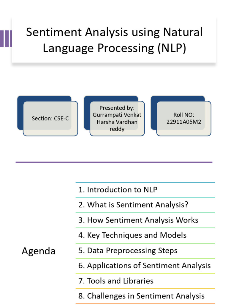 Sentiment Analysis NLP Presentation | PDF | Machine Learning ...