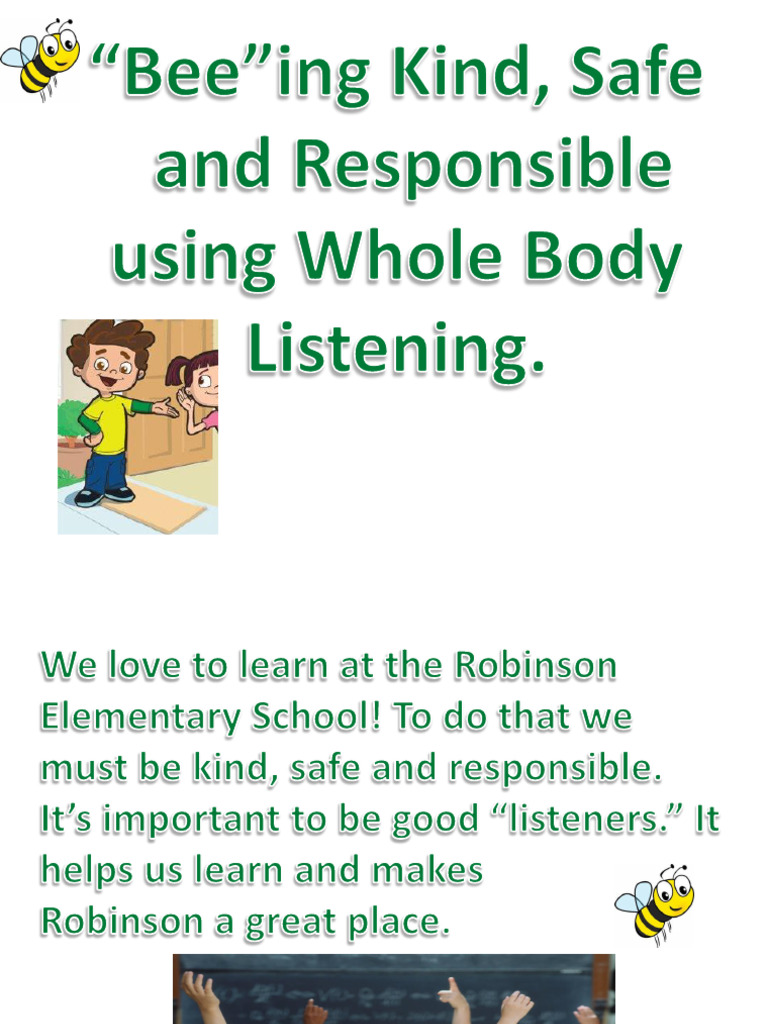 Whole Body Listening for Kindness at School | PDF