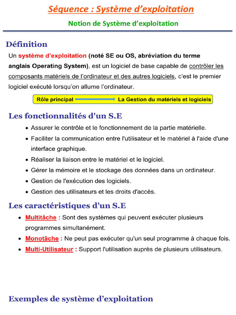 System D'exploitation 1 | PDF