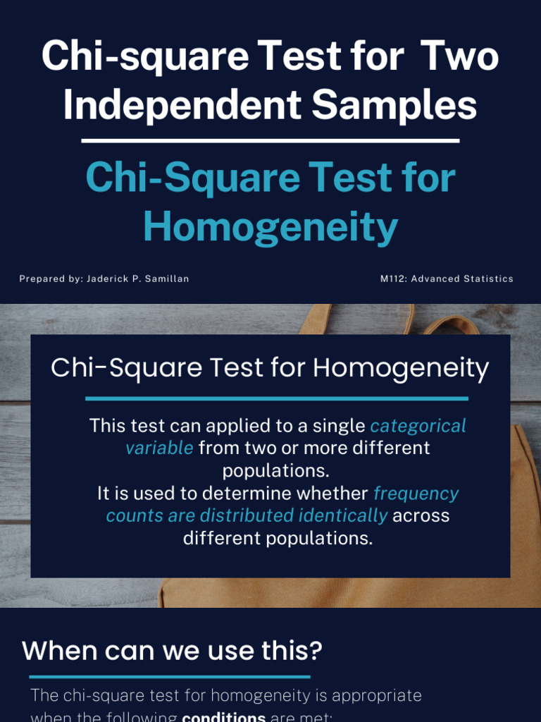 Chi Square Test For Homogeneity Samillan 20251110 155719 0000 | PDF ...