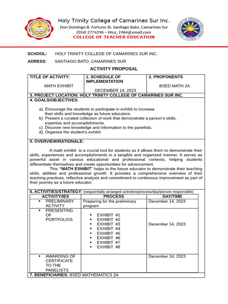 Math Exhibit Proposal | PDF | Learning