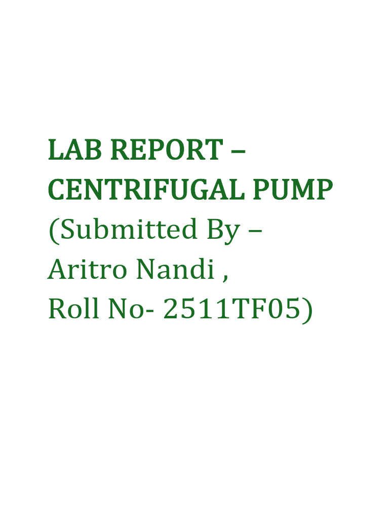 Centrifugal Pump Pdf Pump Physical Quantities