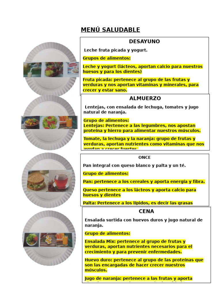 Menú Saludable Simona | PDF