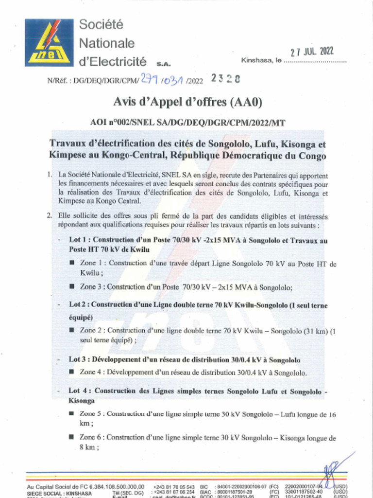Aao Projet Songololo | PDF