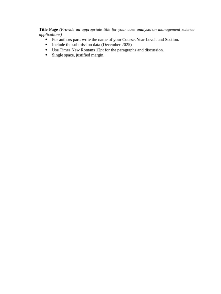 ManSci Case Template | PDF