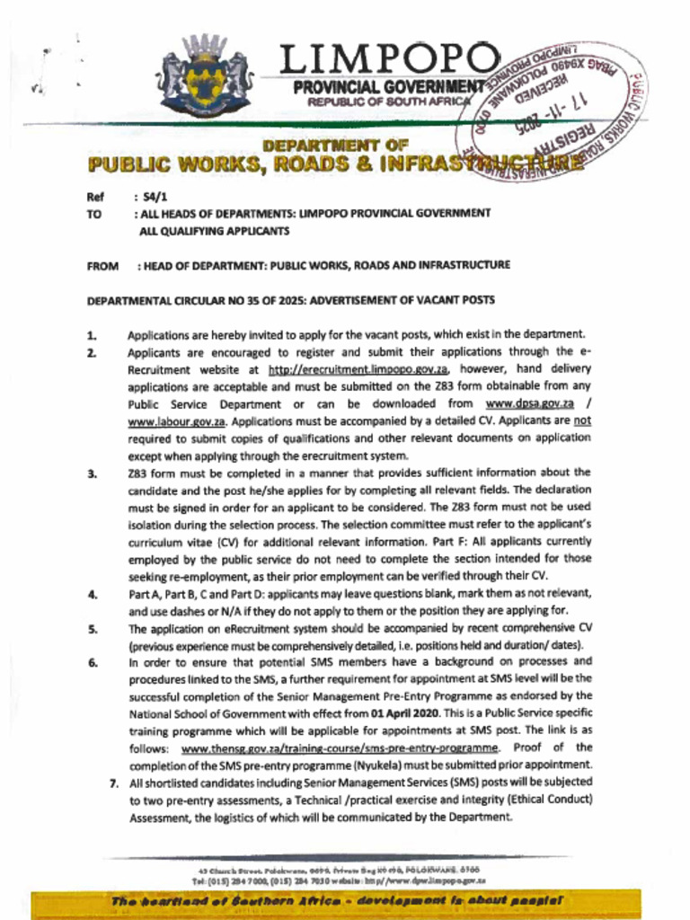 Advert Circular No 35 of 2025 - 251117 - 162700 | PDF
