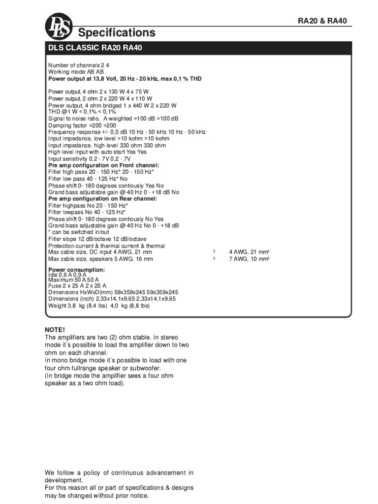 DLS RA40 (12 Sayfalar) | PDF