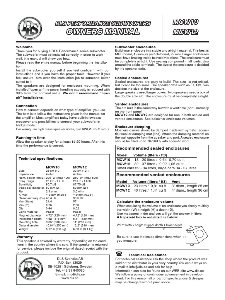 DLS-MCW10 MCW12 Manual Swe Eng | PDF