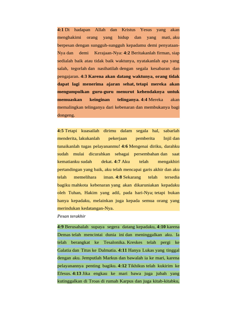 PA KTB 2 Timotius 4 | PDF
