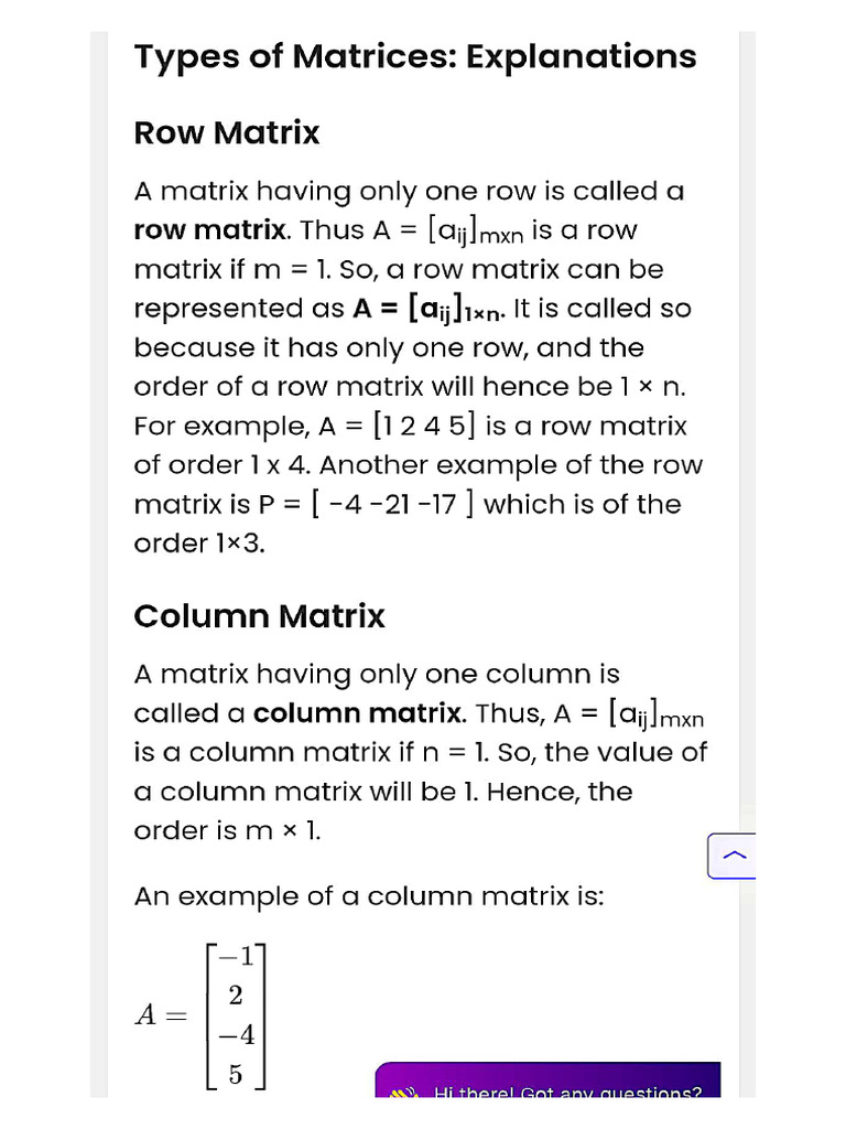 Matrix Types | PDF