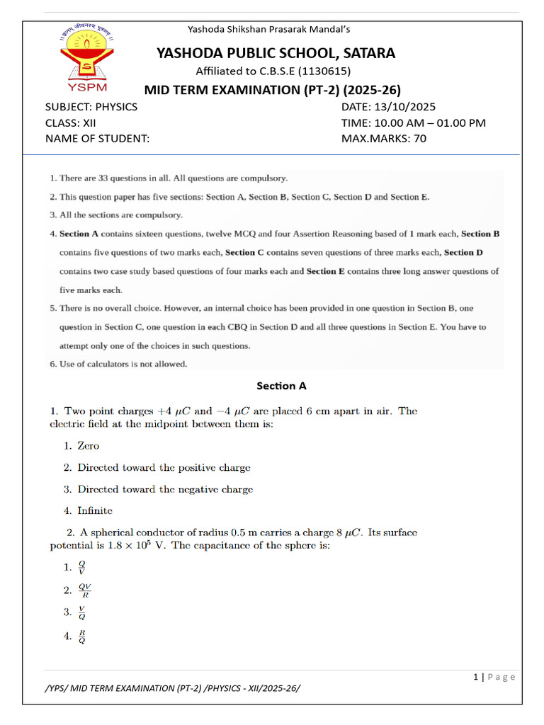 set b 12th phy | PDF