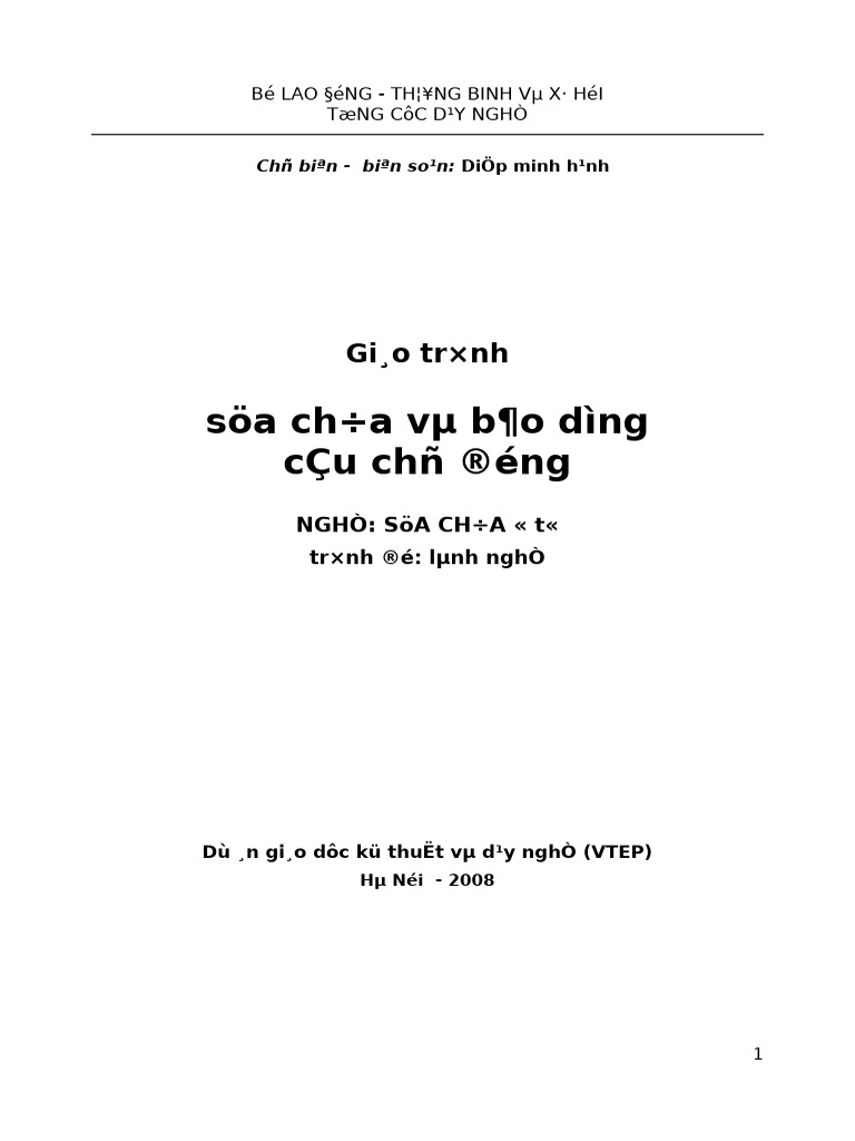 (123doc) Giao Trinh Sua Chua Va Bao Duong Cau Chu Dong | PDF