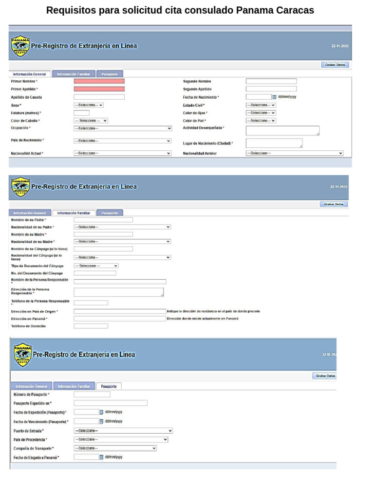 Requisitos Citas Consulado Panama | PDF