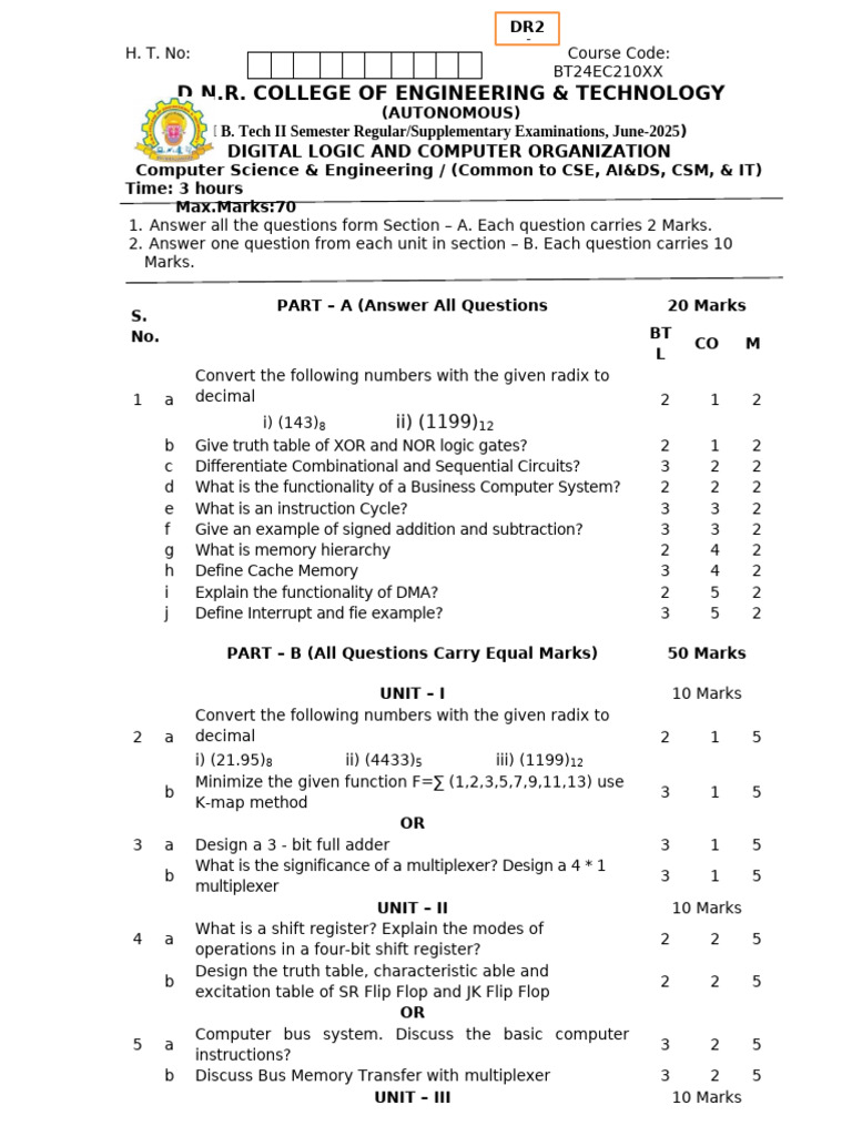 Digital Logic & Computer Organization | PDF | Computer Engineering ...