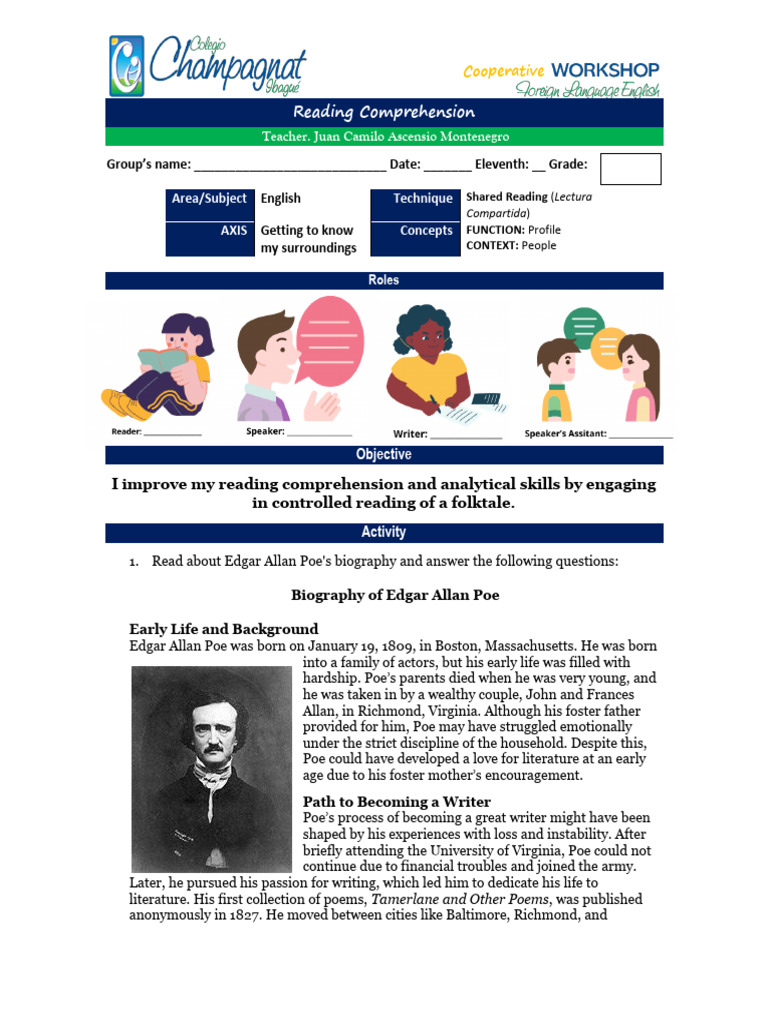 Reading Comprehension - Cooperative Work 1 | PDF | Edgar Allan Poe ...