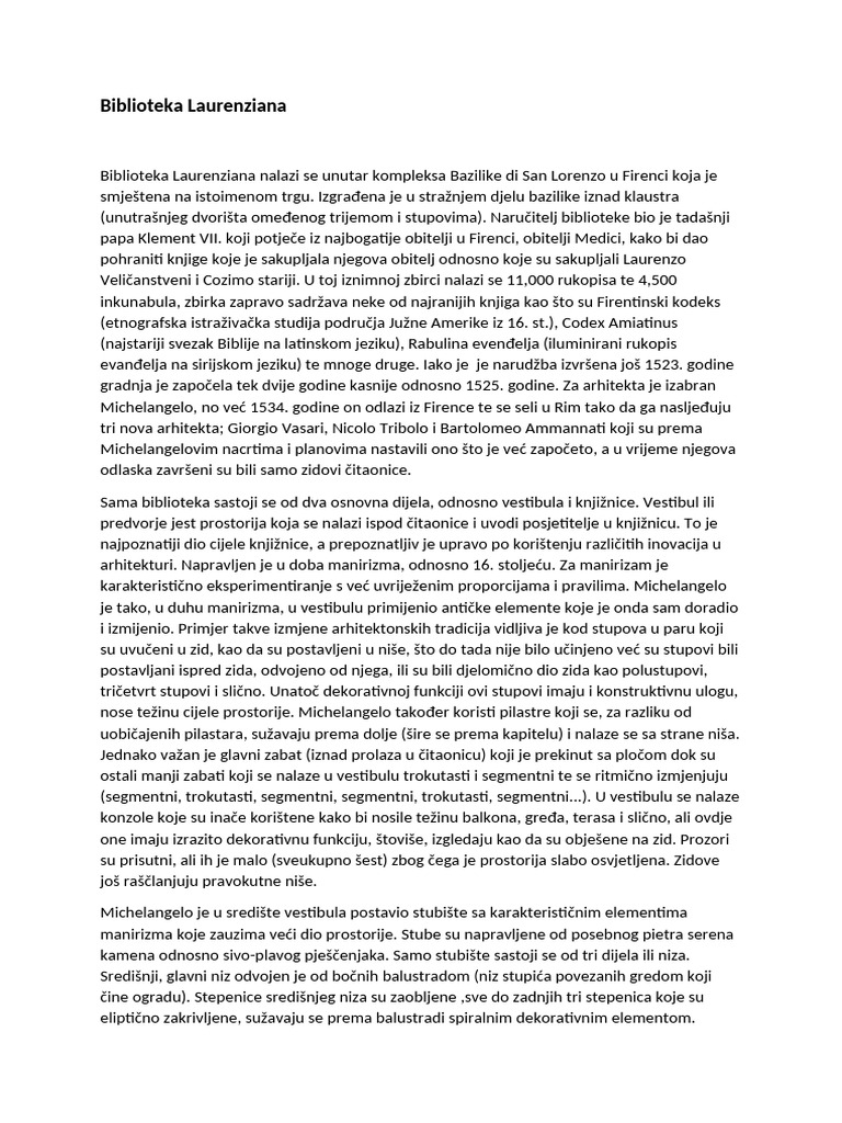 Biblioteka Laurenziana | PDF